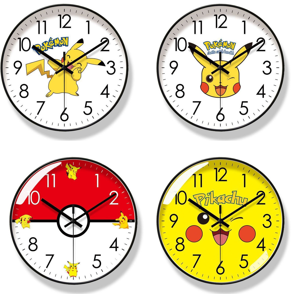 Pokemon Pikachu living room clock cartoon bedroom wall clock Pokemon ...