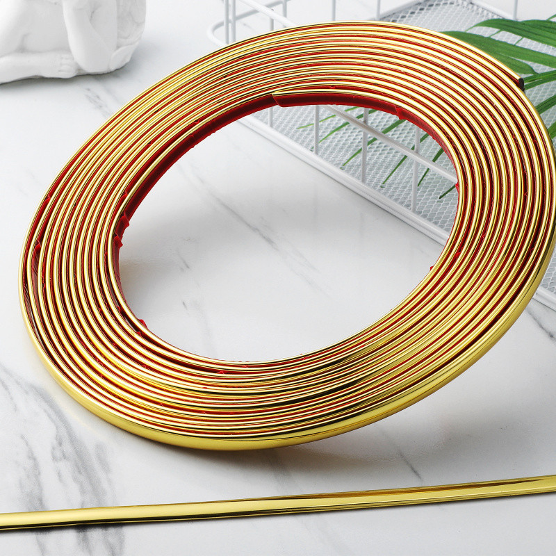 New 1M Self-adhesive Beautiful Edge PVC Gold Semicircular Line ...