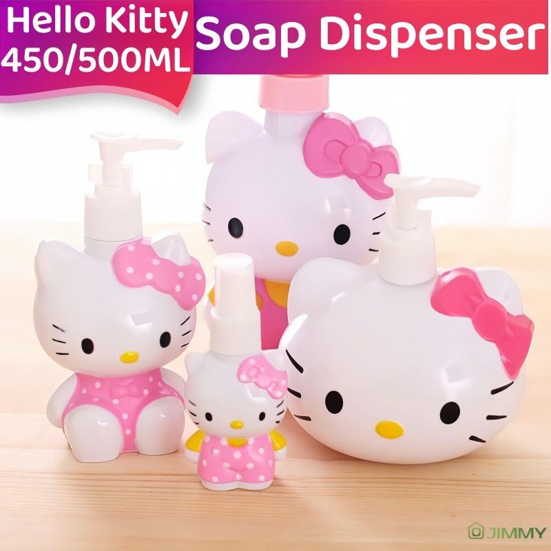 500ML Sanrio Soap Dispenser Hello Kitty Squeeze Bottle Shower Gel Hand ...