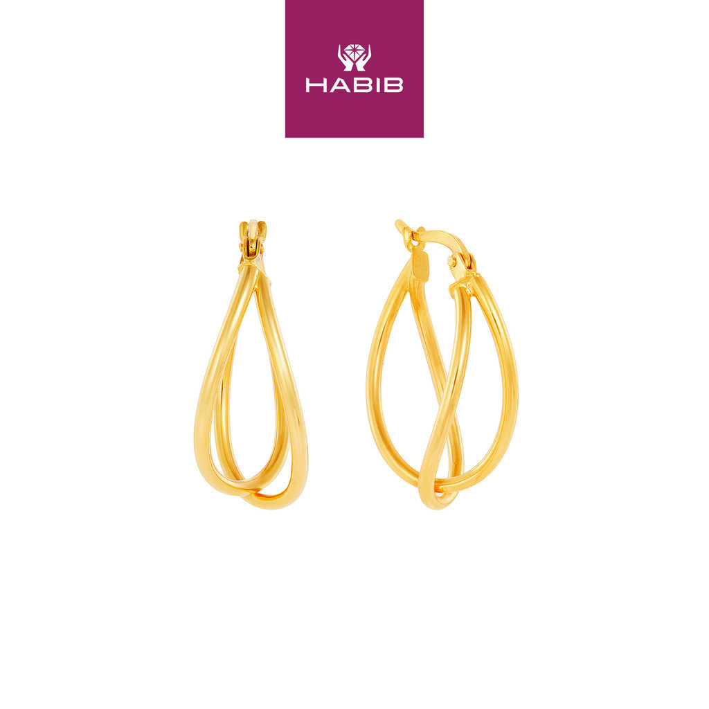 HABIB Oro Italia 916 Yellow Gold Earrings GE75540424 (22K Gold ...
