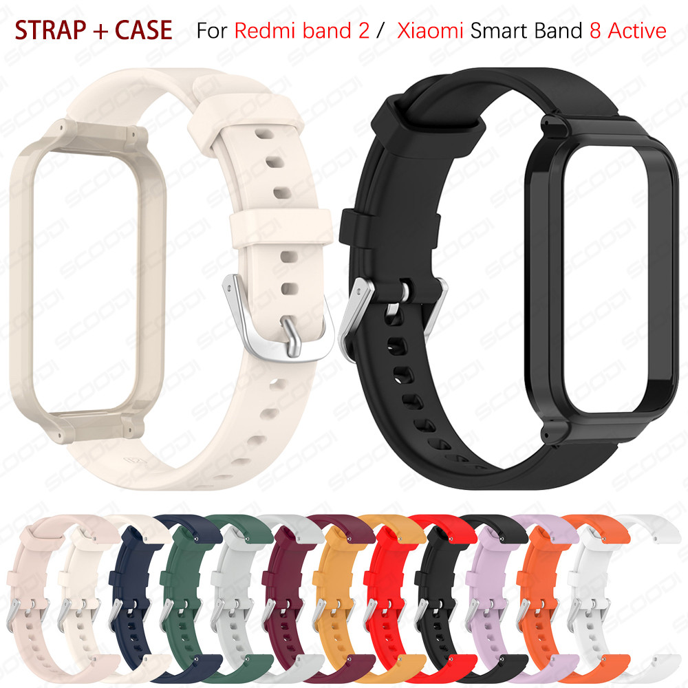 Silicone Wristband Strap with case For Xiaomi Smart Band 9 Active / 8 ...