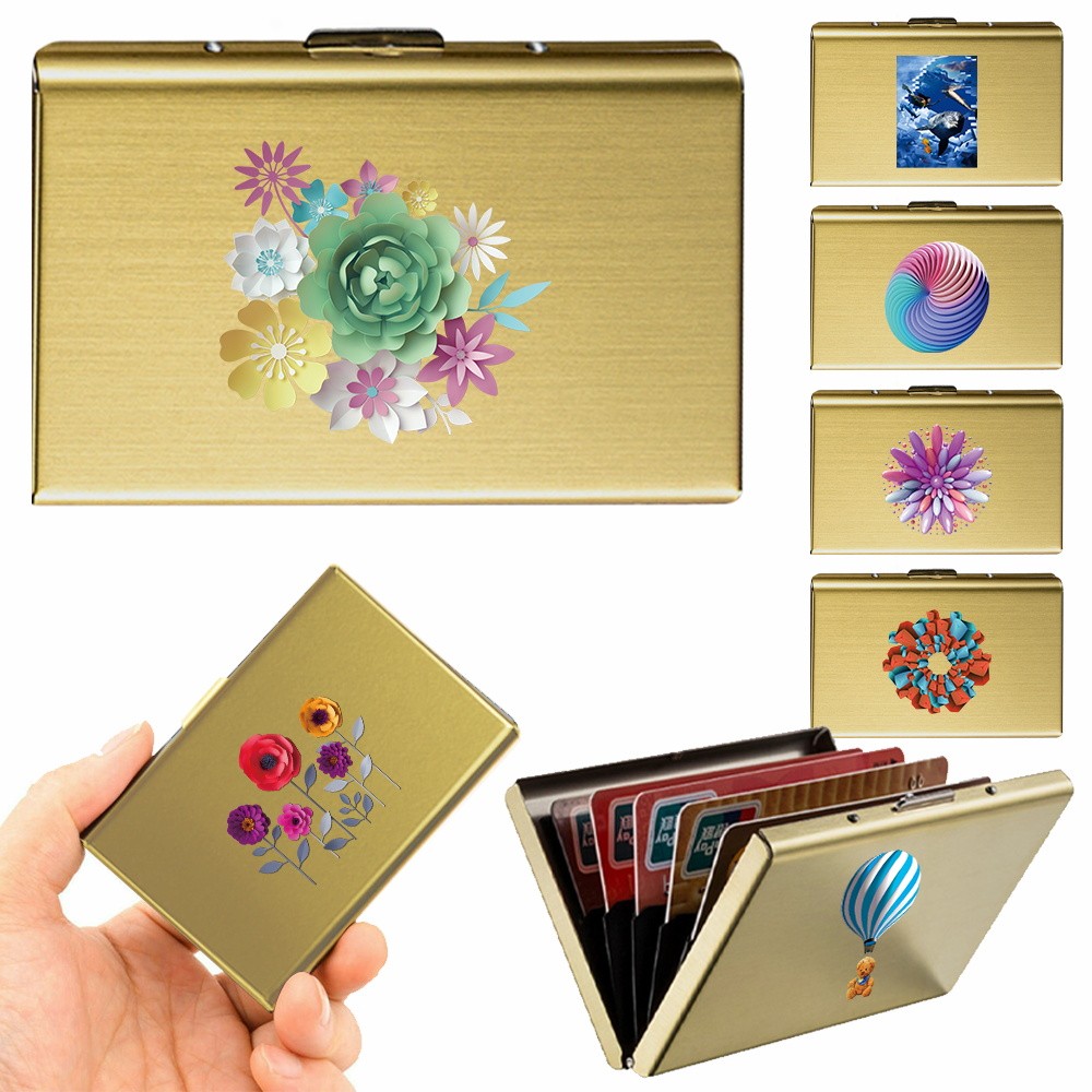 Gold Anti Rfid Series Metal Card Box Storage Bags New Men's Anti Theft ...