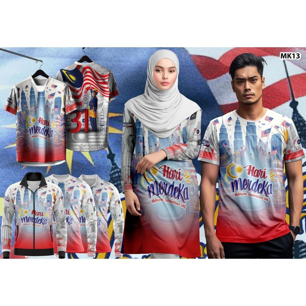 New Design Family Set Muslim Couple T-Shirt Malaysia Merdeka Jersey ...