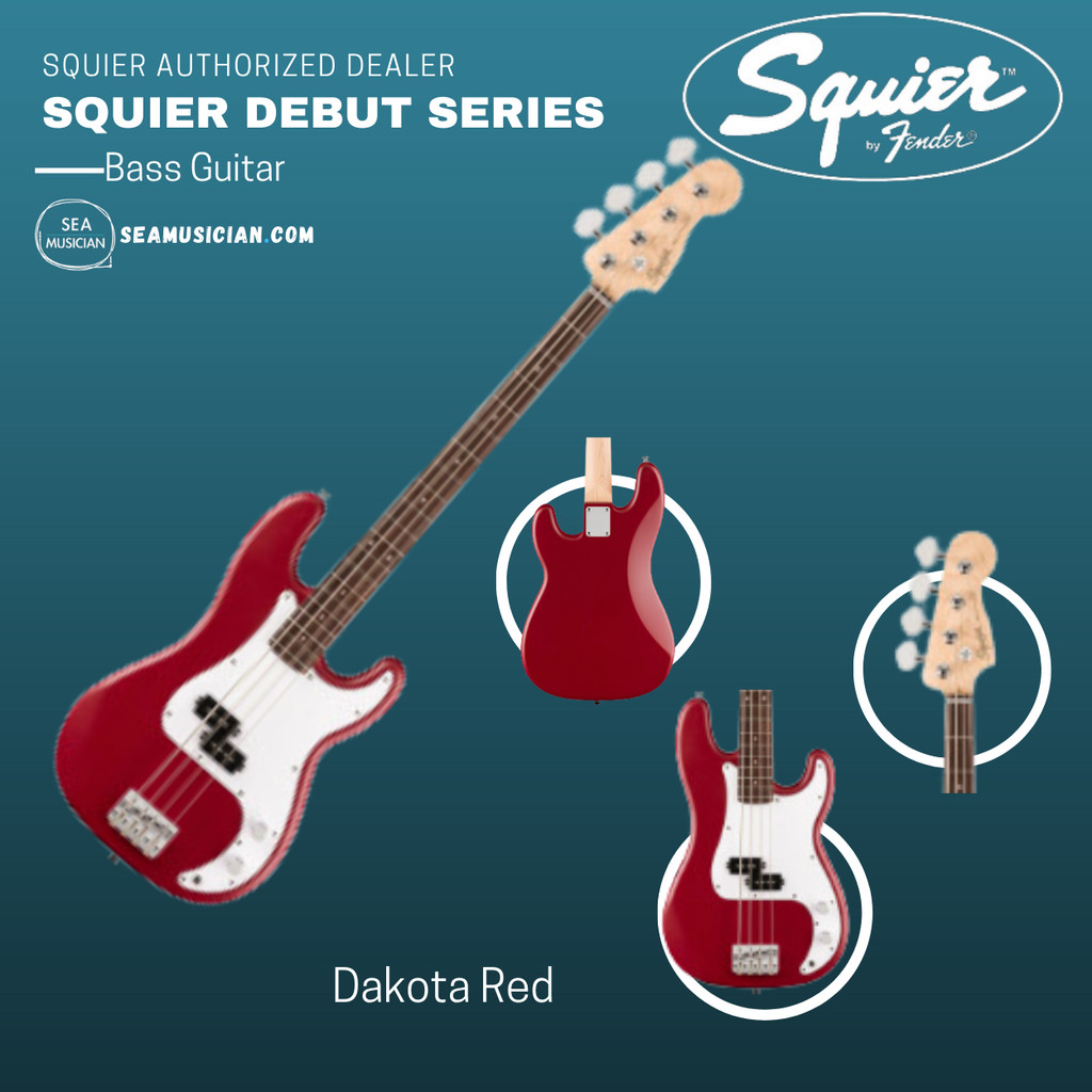 SQUIER DEBUT SERIES PRECISION BASS GUITAR, LAUREL FB, DAKOTA RED | Shopee Malaysia