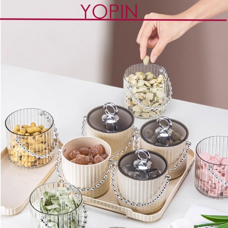 YOPIN(Factory Outlet) Candy Jar Set, Plastic Cookie Container with Lid ...