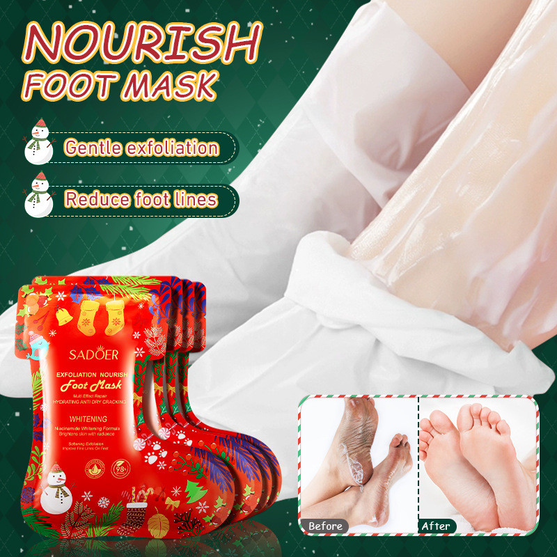 SADOER Christmas Niacinamide Exfoliating Foot Mask for Nourishes Tender ...