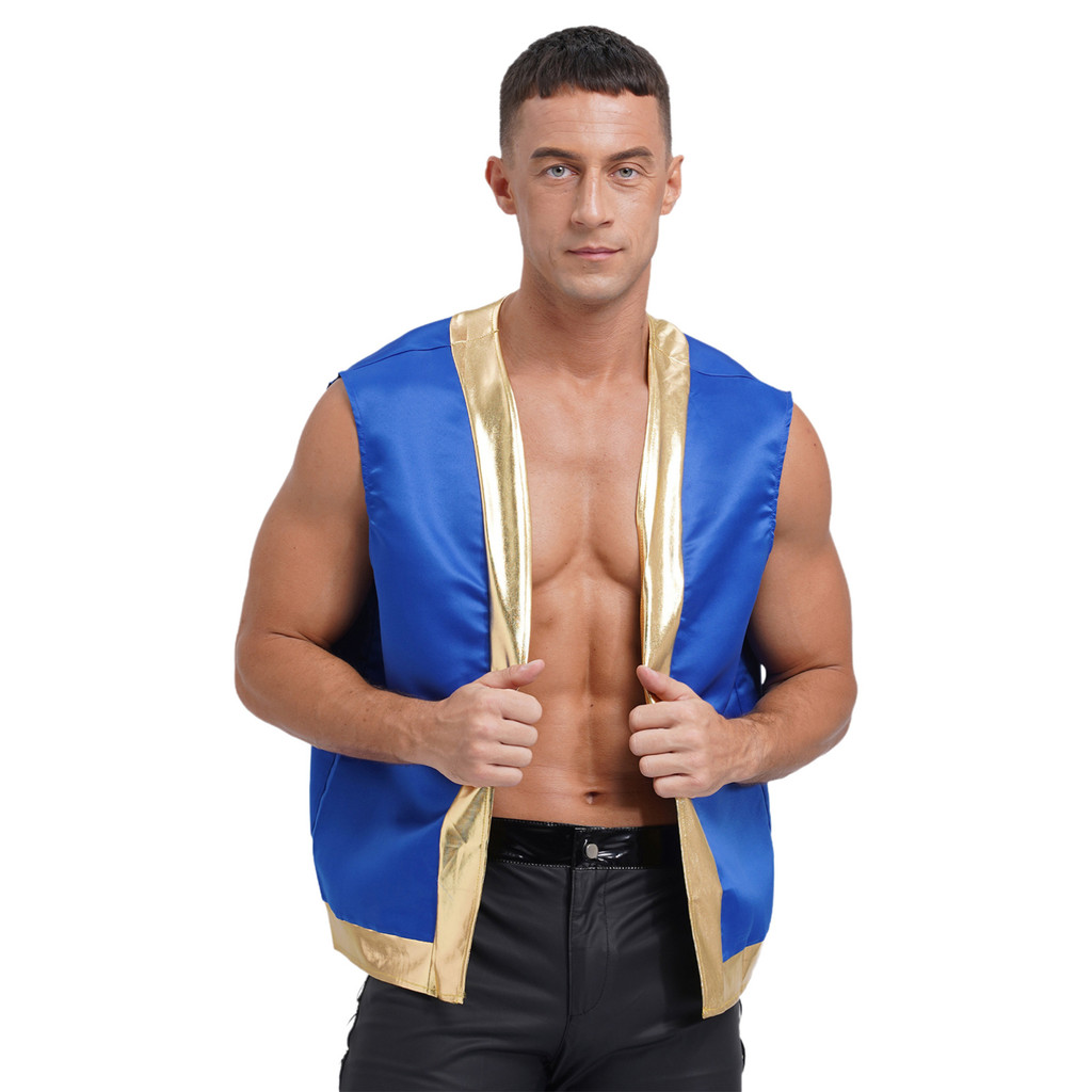 wk Mens Arabian Prince Vest Open Front Toad Waistcoat Cartoon Captain ...