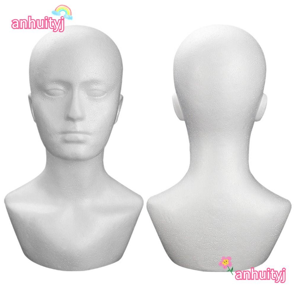 LANJ Male Head Model, with Shoulder Craft Mannequin Head, Creative Foam ...