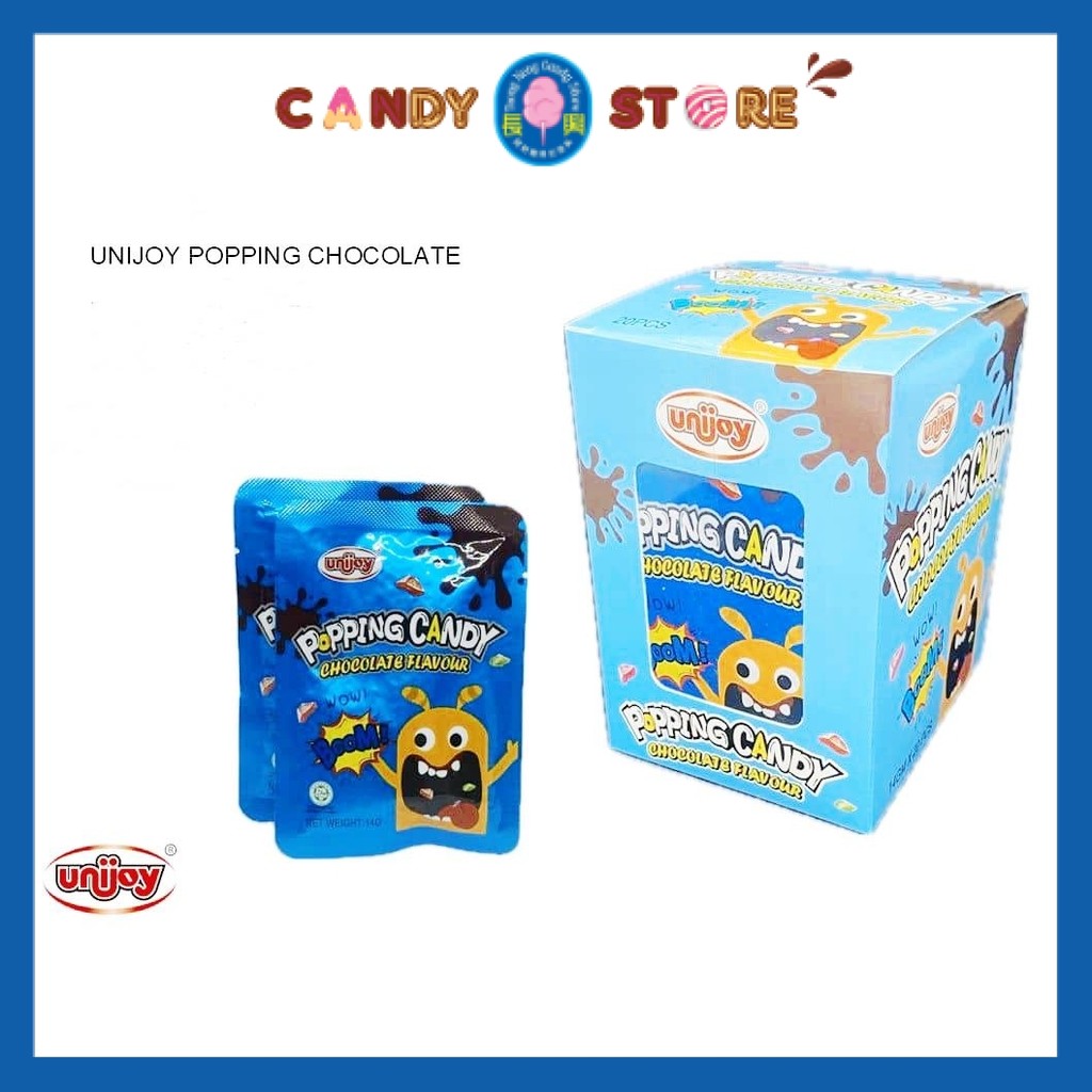 (UNIJOY) 20pcs Popping Candy Chocolate Flavour HALAL (14gm X 20pcs ...
