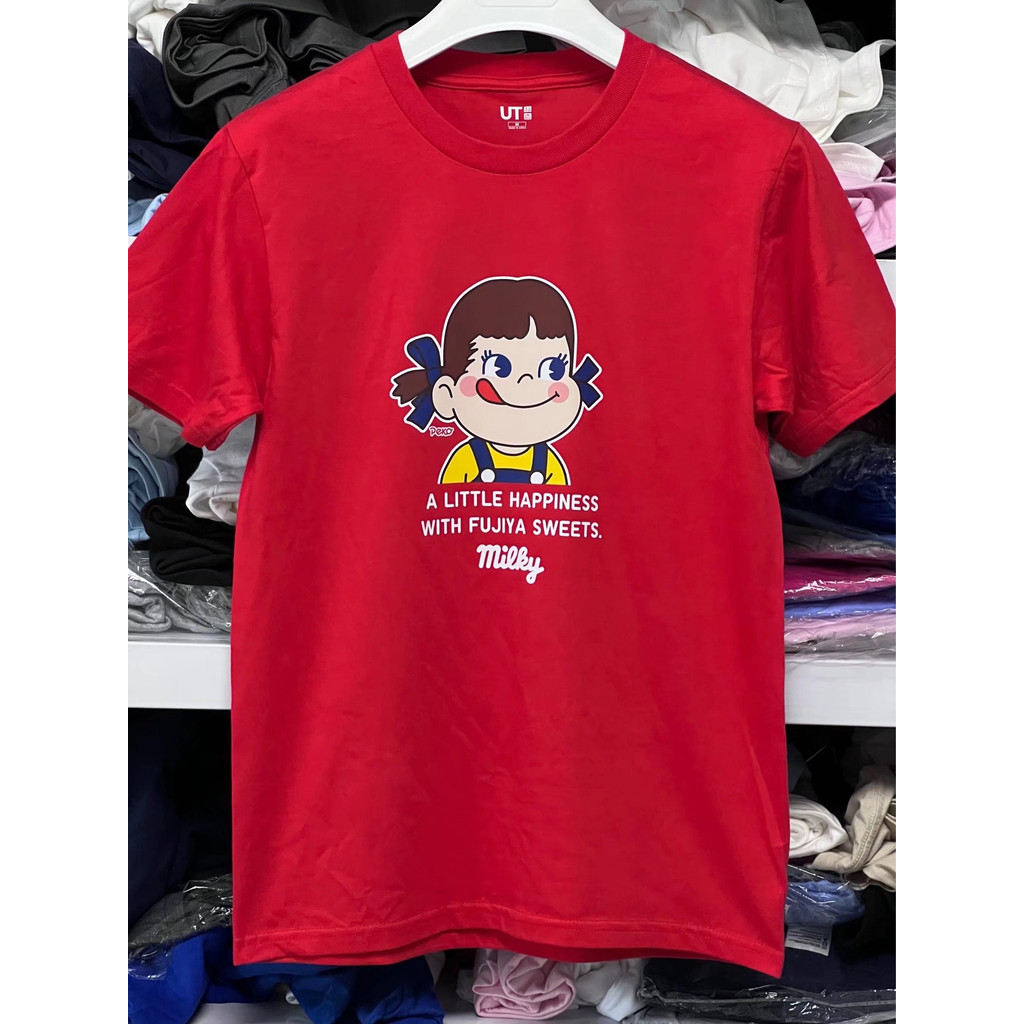Uniqlo's milk girl PEKO printed T-shirt women's couple The Brands Okashi | Shopee Malaysia