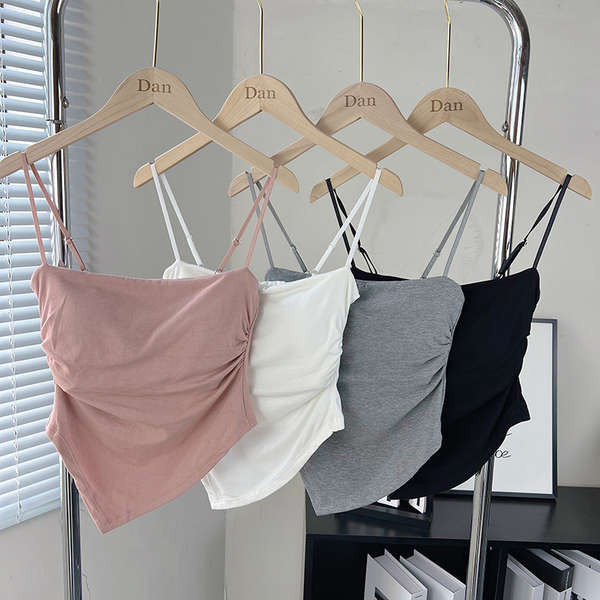 Sexy top Kamisol putih, pakaian luar wanita, bahagian dalam musim panas ...