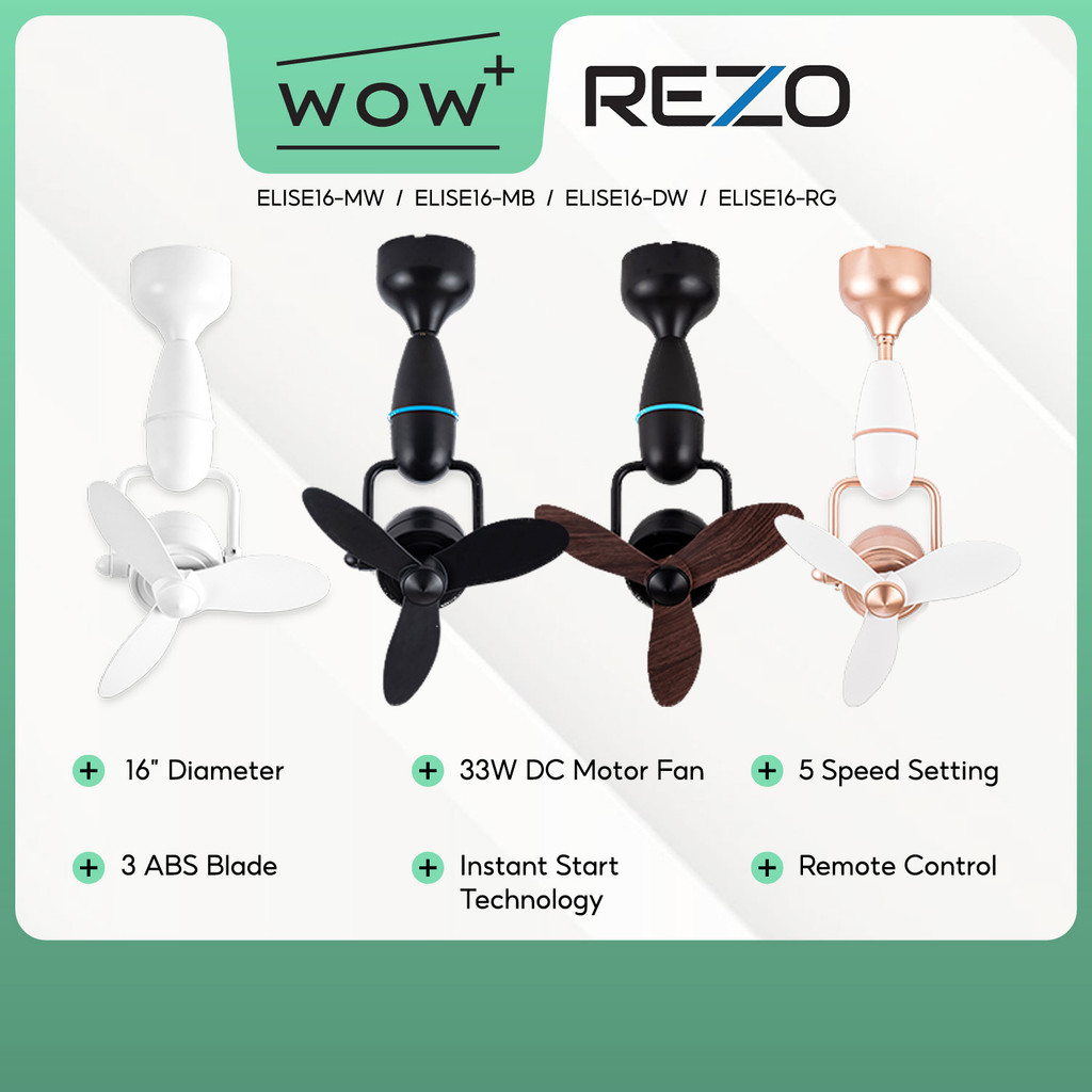 Rezo ELISE 16/3B Series Wall Fan - 16" Inch, Featuring DC Motor Fan 5 ...