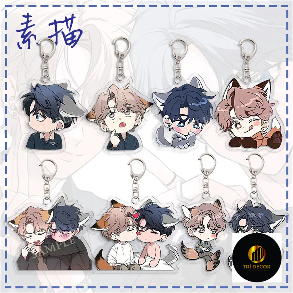 Keychain, Standee, Glass Painting Sketch Korean BL Manwha Lee Joobin ...