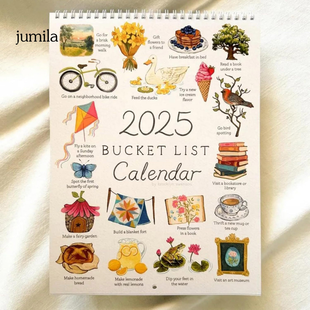 [JU] Magnetic Calendar Seasonal Patterned Monthly Calendar 2025 Bucket ...