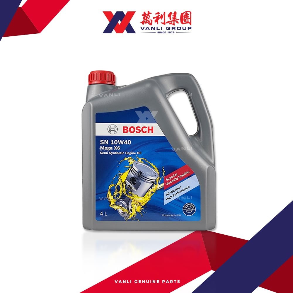 BOSCH SN 10W40 Mega X6 Semi Synthetic Engine Oil 4L - 1 987 L24 063 ...