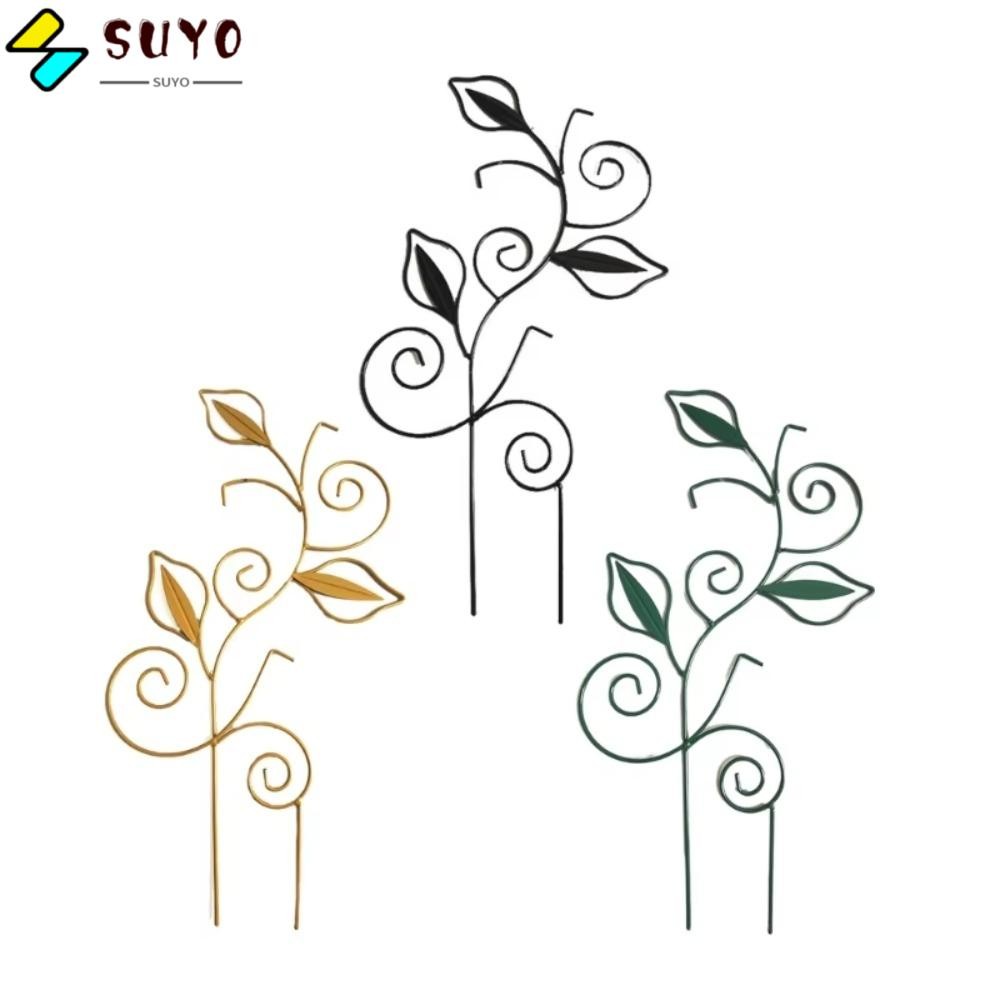 SUYO Iron Plant Support, Fixed Rod Leaf Shape Climbing Vine Trellis, Solid Stackable Metal ...