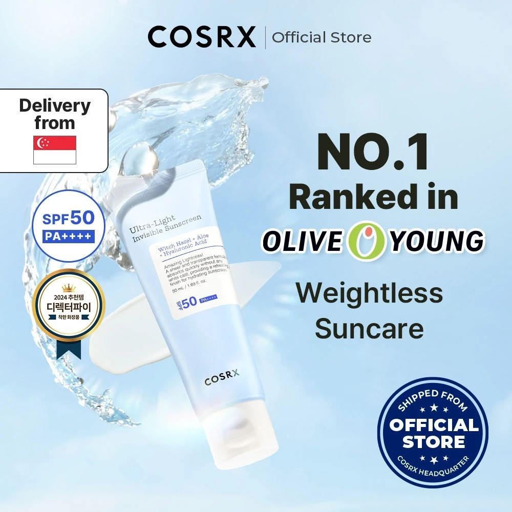 [COSRX] Ultra Light Invisible Sunscreen SPF 50 PA++++ (50ml / 1.69 fl.oz) | Shopee Malaysia