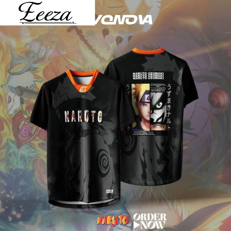 Eeeza NARUTO NFL Jersey Baju Anime Tshirt Lelaki Quick Dry Full ...