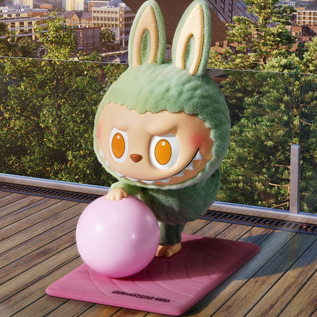 Pop Mart Labubu Lazy Yoga Figure Anime Figure Show Off Stretch Out Toys ...