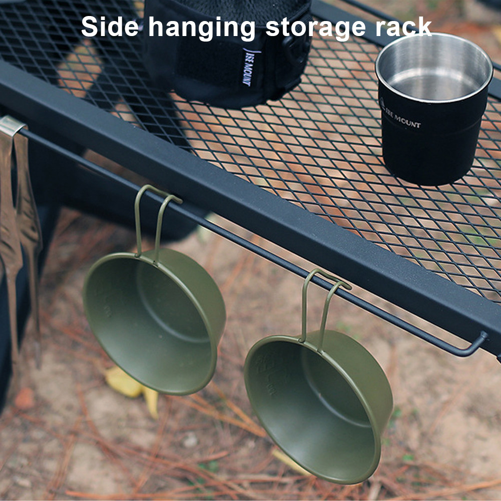 Folding Grid Table Iron Multifunctional Side Hanging Table for Picnic ...