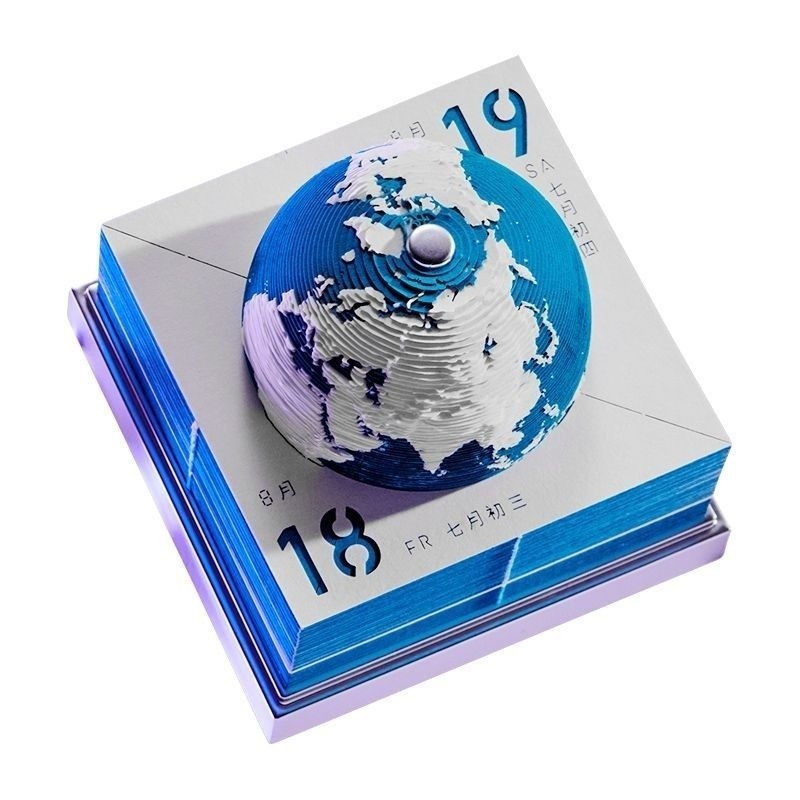 2024 3D Paper Carving Globe Calendar Globe Diary Hand Tear Note Paper ...