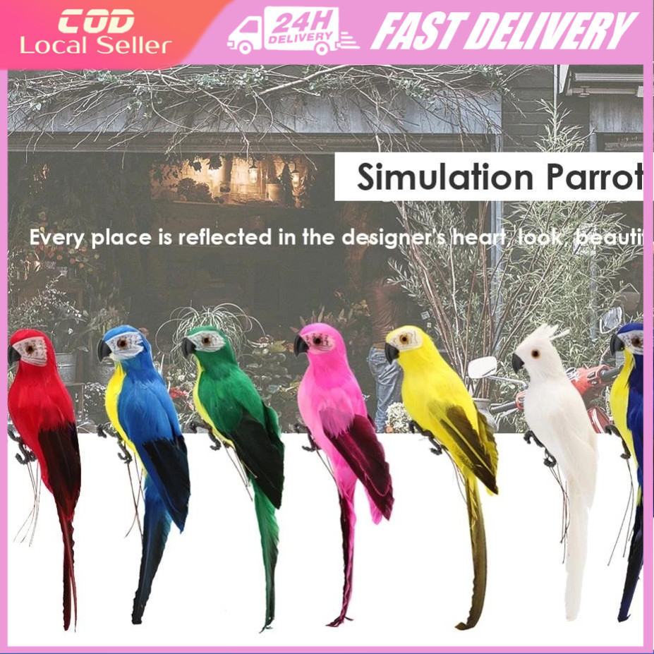 25cm Fake Parrot Artificial Imitation Bird Model Creative Foam Feather ...