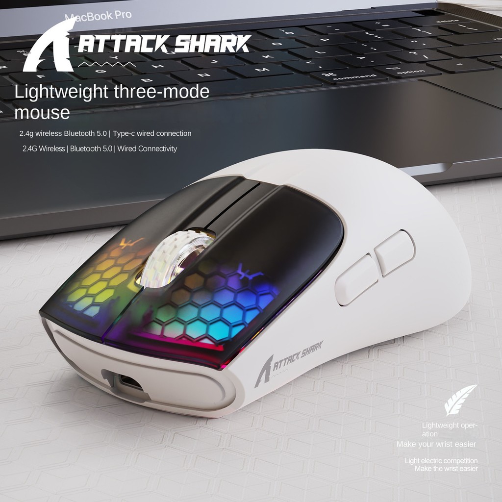 Attack Shark X5 Wireless Gaming Mouse 3 Modes BT/2.4Ghz/USB-C ...