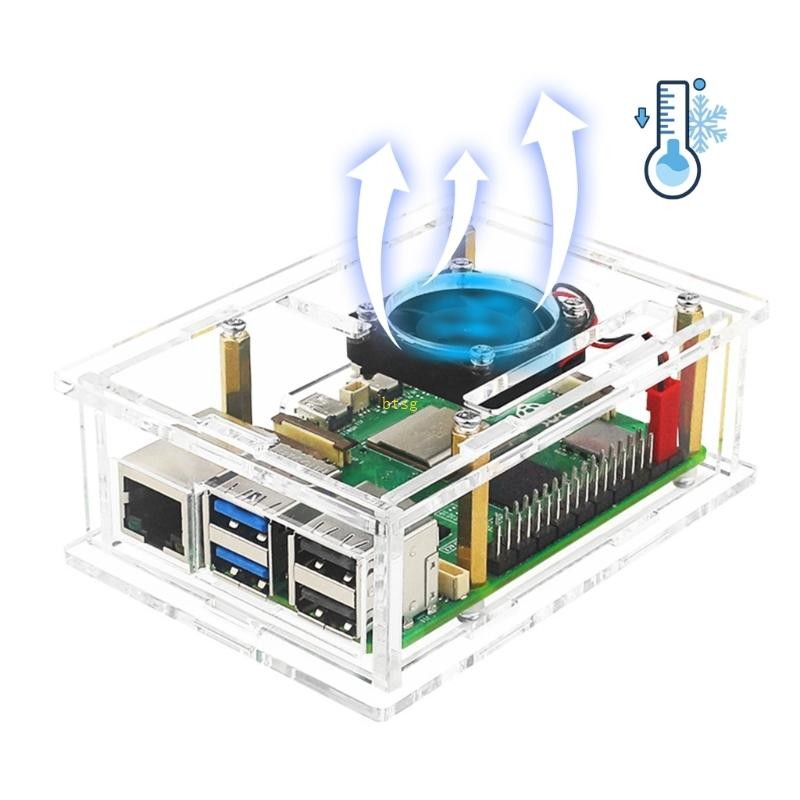 BT Acrylic Case Enclosure for RPI 5 Board with Optional Cooling Fan ...