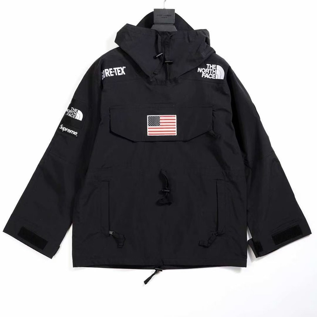 The North Face X Supreme 18FW Fleeceacket American Flag Punch Jacket Men's and Women's Outdoor ...
