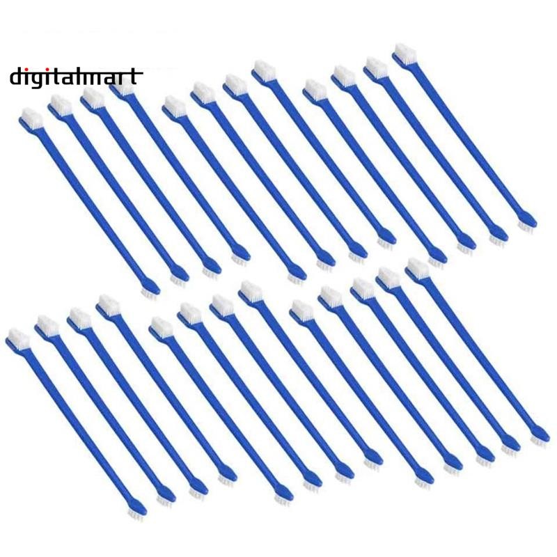 50 Piece Cat Dog Pet Toothbrush Set Double Headed Convenient Dental ...