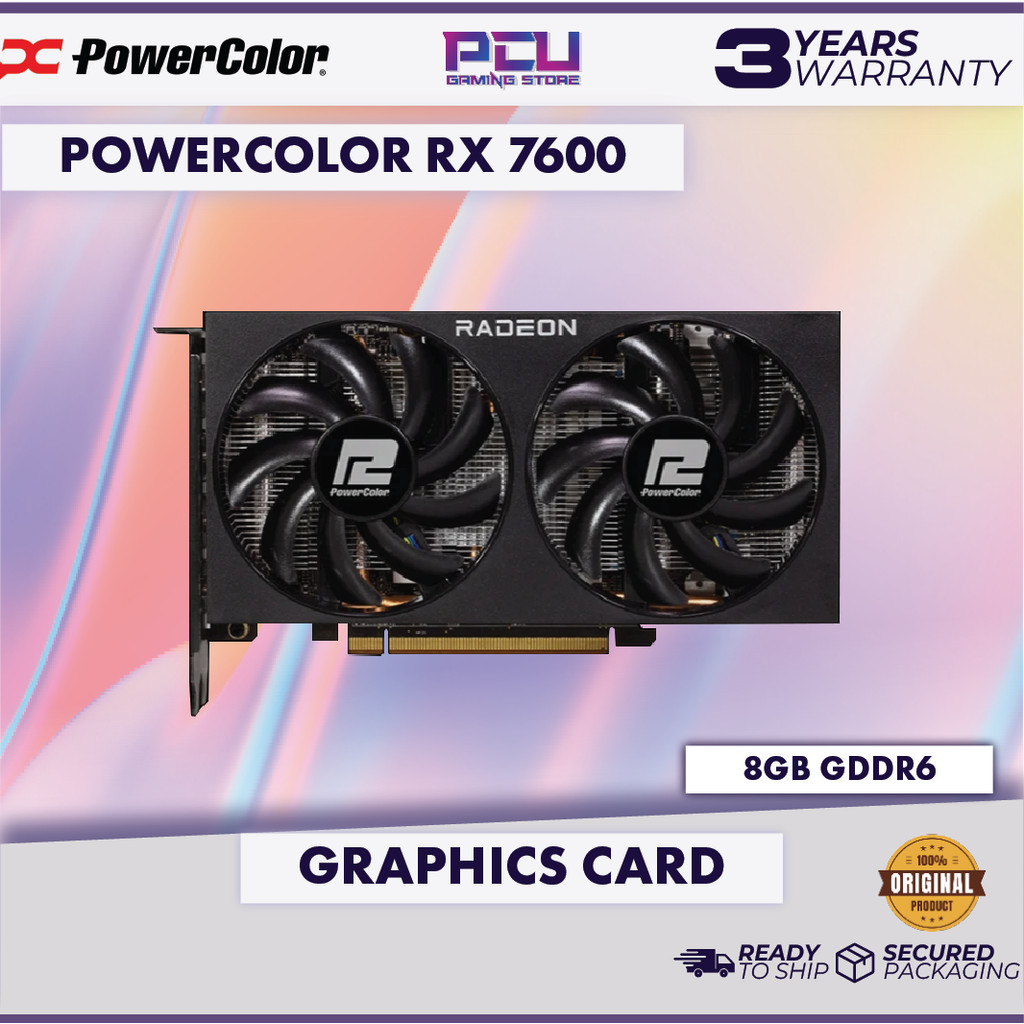 POWERCOLOR RADEON RX 7600 FIGHTER 8GB GDDR6 (3 Years Warranty) | Shopee ...