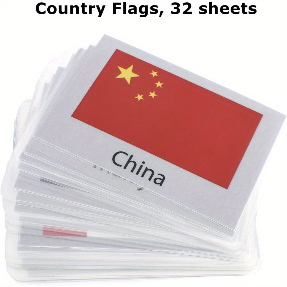 32 World Flag Recognition Card Set | Back to School Teaching Card ...
