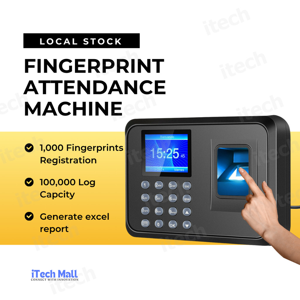 Fingerprint Attendance Machine Thumbprint System F01 Biometric Mesin Punch Card 打卡机 | Shopee ...