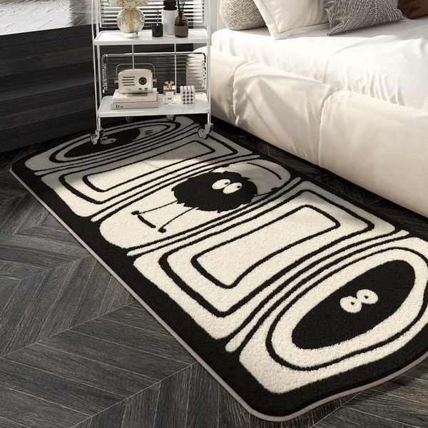 carpet bilik tidur carpet 3d modern design carpet bulu Permaidani hitam ...