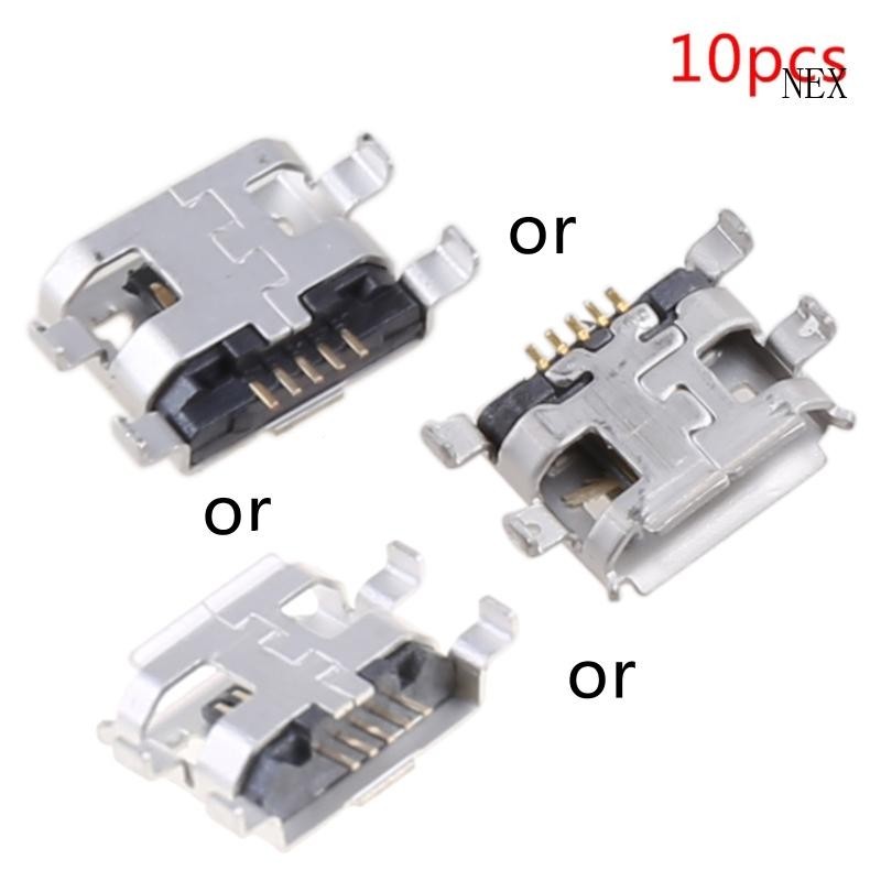 NEX 10 Pcs Micro USB Type B Female Socket Connector 5Pin 0 72mm For ...