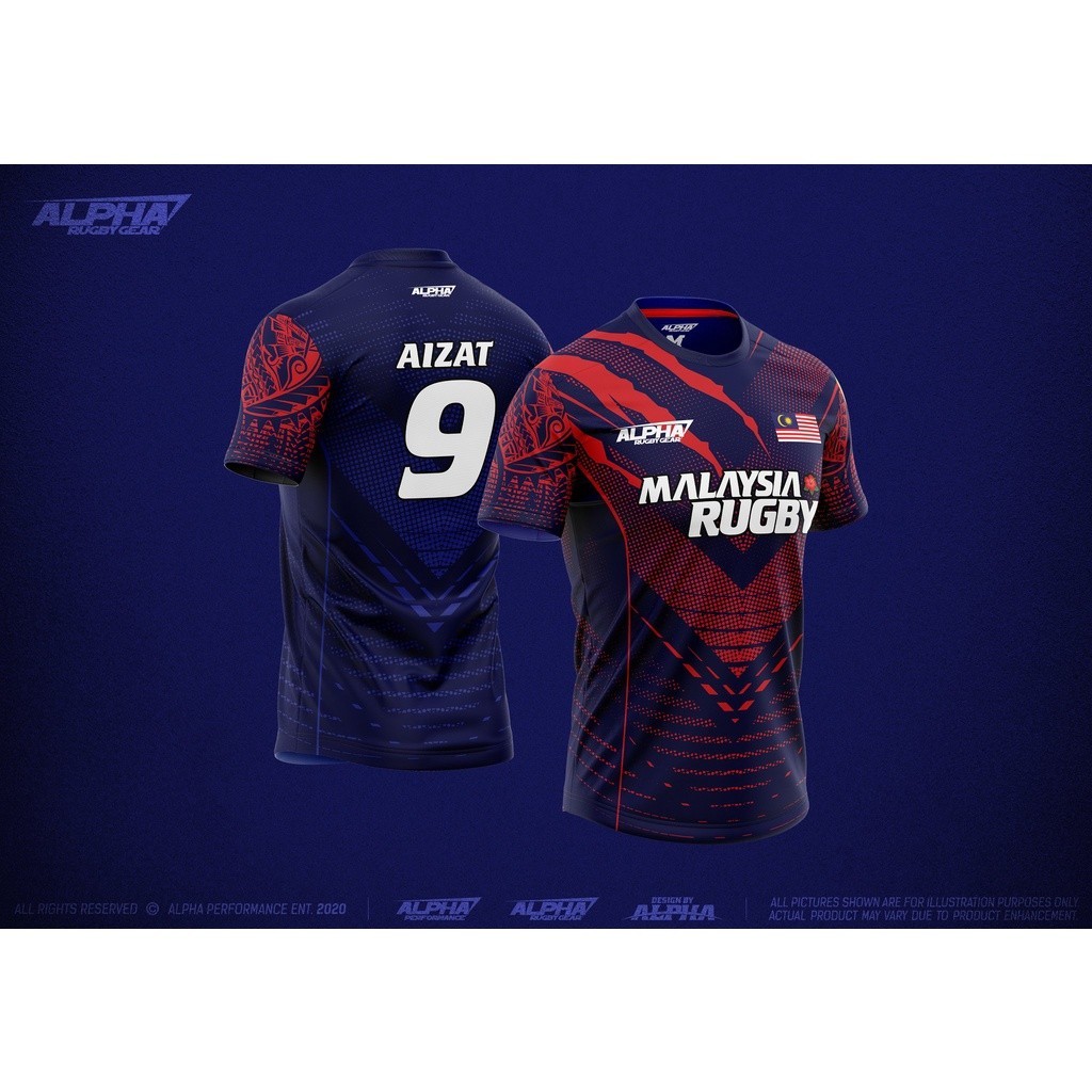 Baju Rugby Jersey Custom Name and Number Ragbi Jersey 2024 Malaysia ...