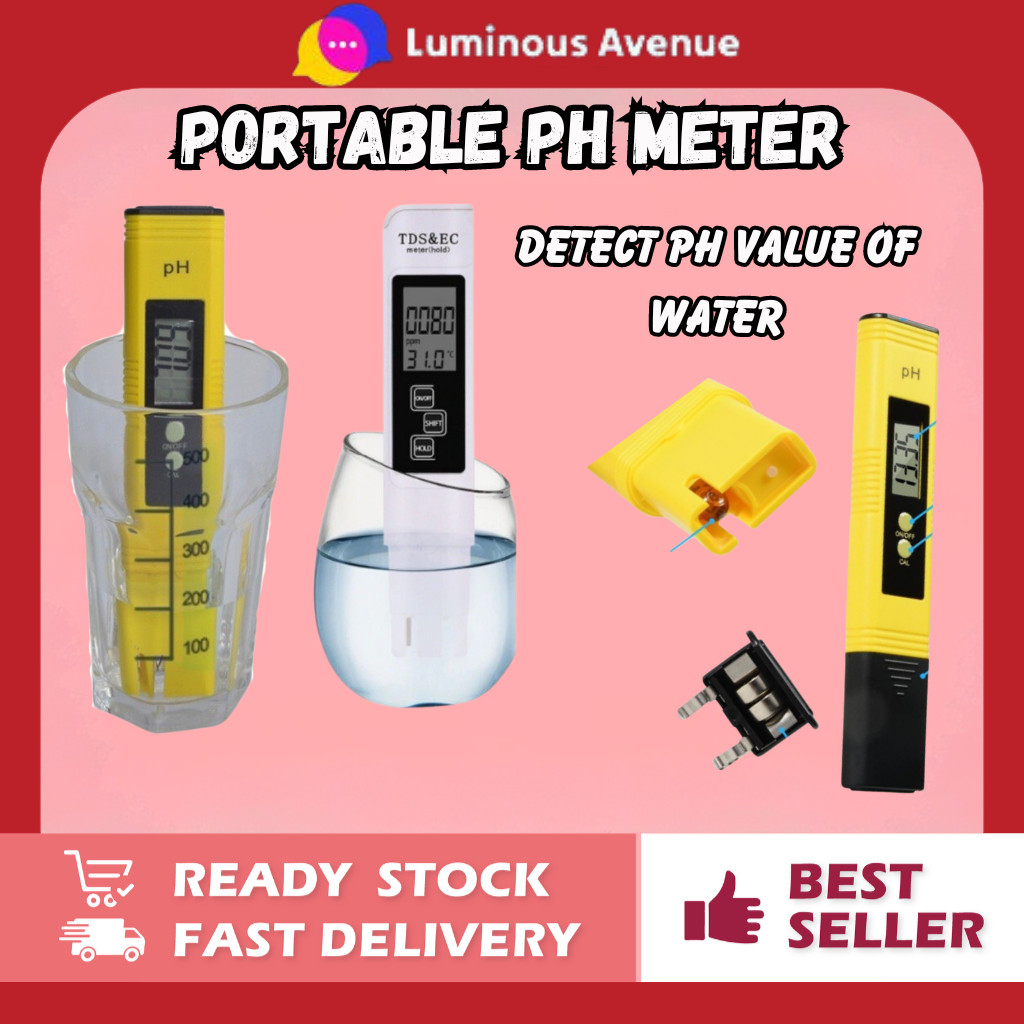 Portable PH Meter + Digital LCD Water Purity TDS EC Meter Temperature ...