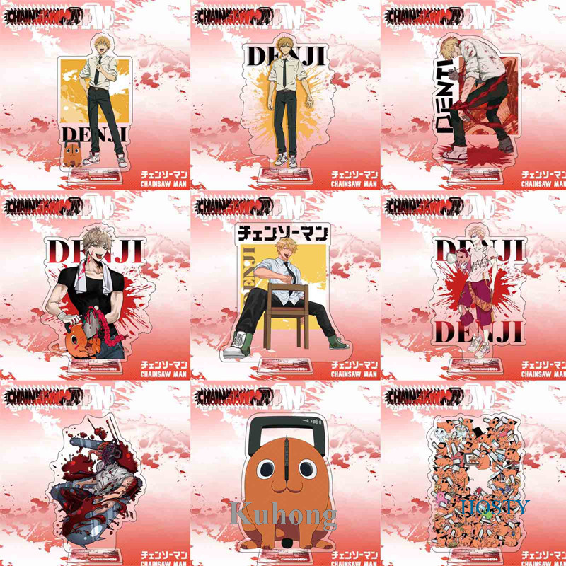 KUHONG Anime Chainsaw Man Figure Cosplay Acrylic Stands Denji Makima ...