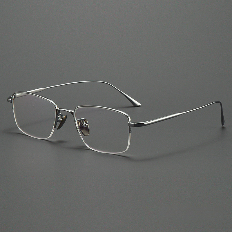 Ultra-Light Titanium Optical Glasses Frame Half-Rim Eyewear Men Women ...