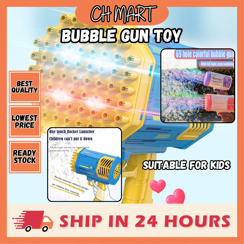 [Ready Stock] Bubble Gun Toy Steering Wheel Rocket Shape Bubble Machine ...