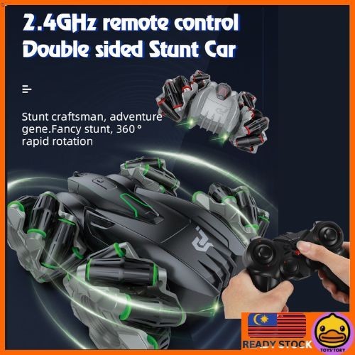 Stunt elves 2.4G Remote Control Car 360° rotation drift LED light RC ...
