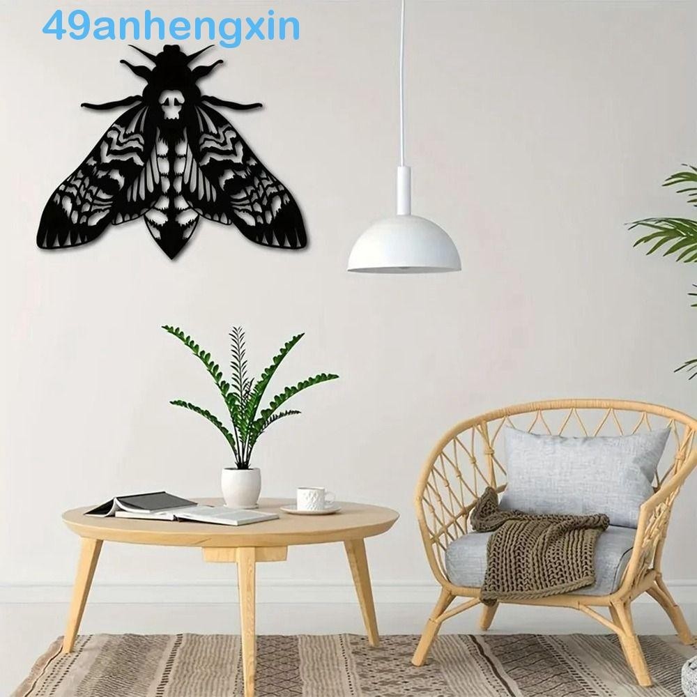 ANHENGXIN Moth Head Sign Ornament, Wall Art Iron Craft Moth Head Wall ...