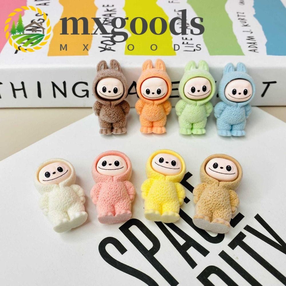 MXGOODS Flocking Labubu Dolls, Cartoon Flocking Cartoon Flocking Labubu Toy, Animal Key Chains ...