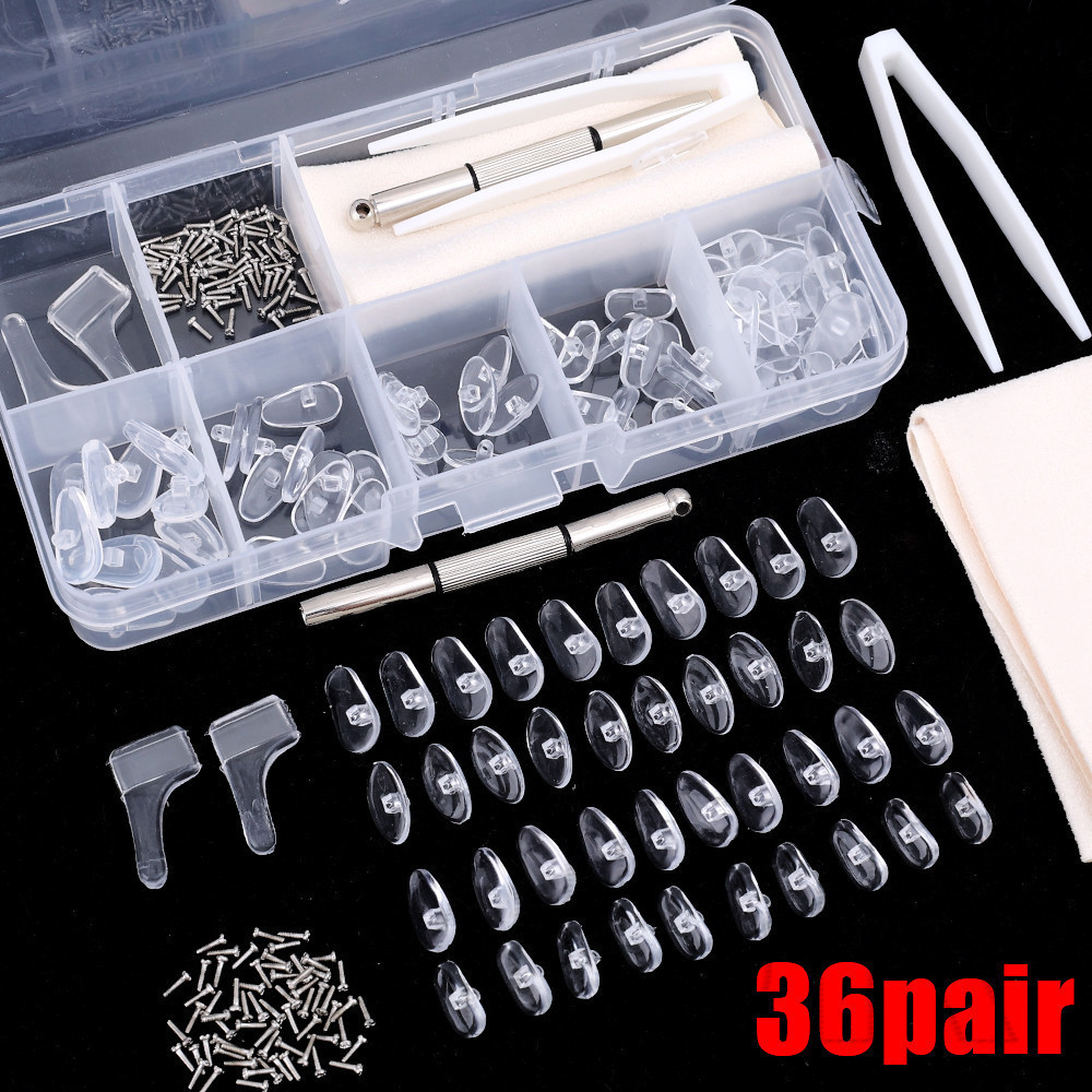Glasses Nose Pads Set - Silicone Nose Pieces with Screwdriver Tweezers ...