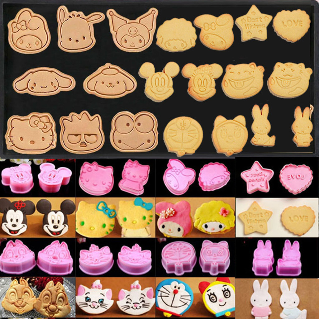 8Pcs Sanrio Cookies Mold Set Hello Kitty Kuromi Cinnamonroll Pochacco ...