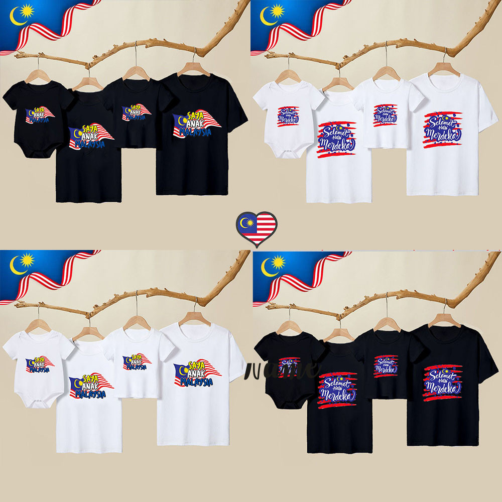 Hari Merdeka Print Family Tops Naitonal Day T-shirt Malaysia Theme ...
