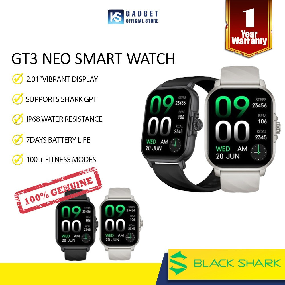 Black Shark Smartwatch GT3 Neo | 2.01’’ Big Screen | 7 Days Battery ...