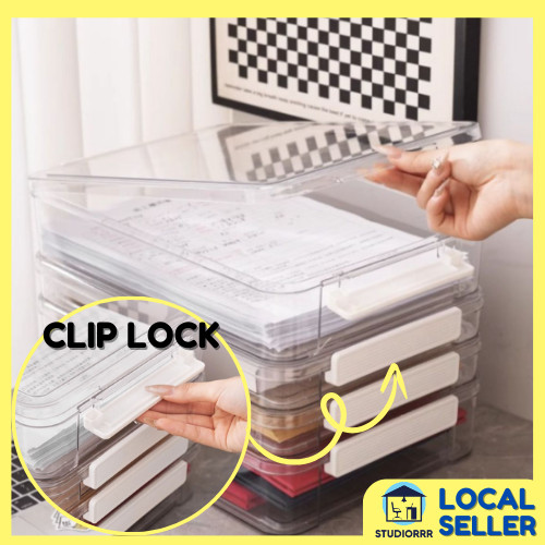 Dustproof Document Organizer Box Stackable Large Capacity Storage ...