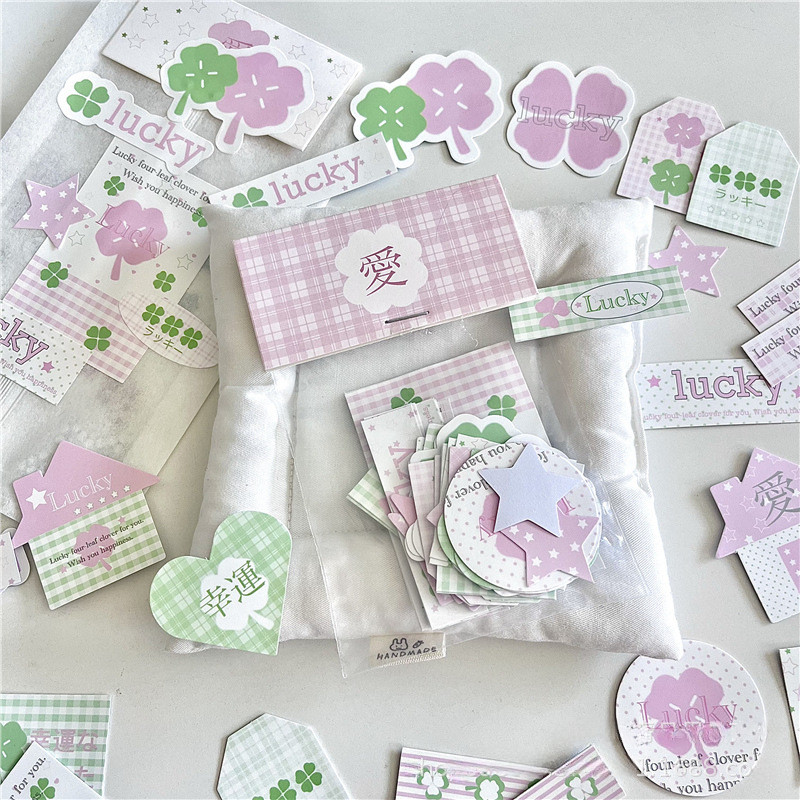 40pcs/set Four Leaves Clover Lucky Stickers Ins Sealing Sticker Pack ...