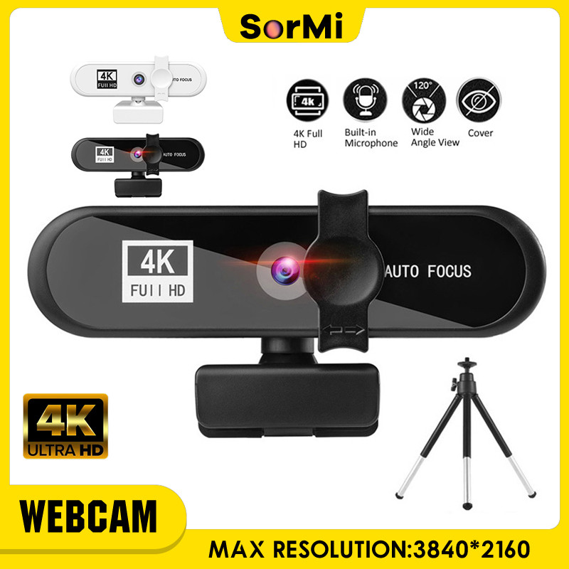PC Webcam 2K 4K Autofocus USB Web Mini Camera Laptop with Gift Tripod ...